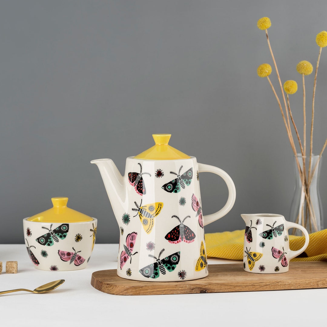 Handmade Ceramic Moth Pattern Teapot Designed in the UK by - Etsy