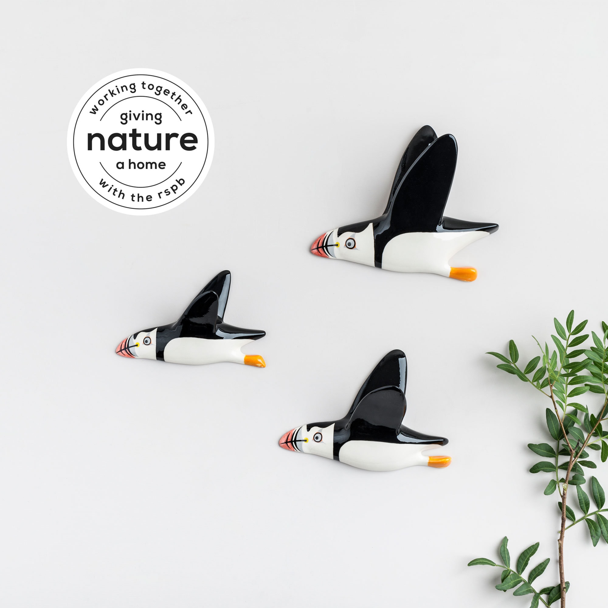 Handmade Ceramic Flying Puffins Set of 3 Retro Puffin Wall - Etsy