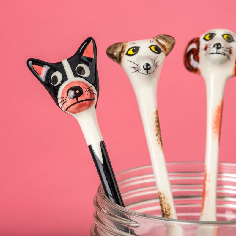 Handmade Ceramic Dog Spoons Designed by Hannah Turner Fun - Etsy UK
