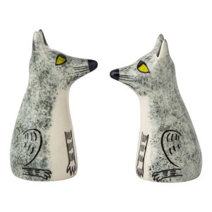 Handmade Ceramic Wolf Salt and Pepper Shakers by Hannah Turner, Pottery ...