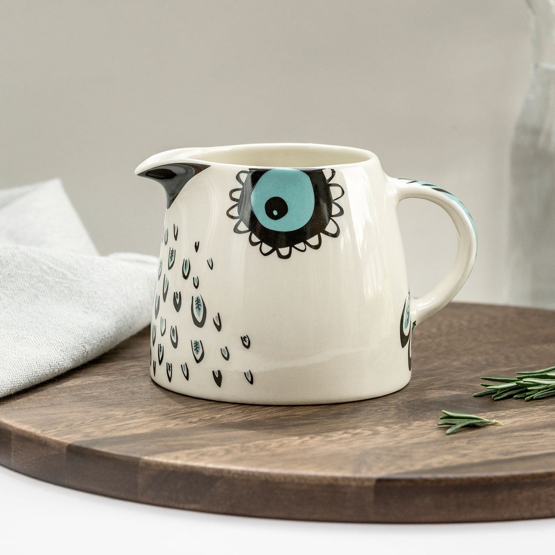 Handmade Ceramic Owl Milk Jug, Designed in the UK by Hannah Turner ...
