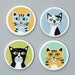 Ceramic Cats Coasters, Handmade Pottery Coaster Set Designed in UK by ...