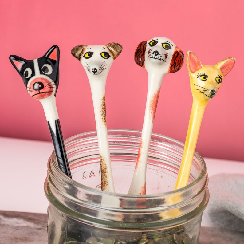 Handmade Ceramic Dog Spoons, Designed by Hannah Turner. Boxed Pet Gift ...