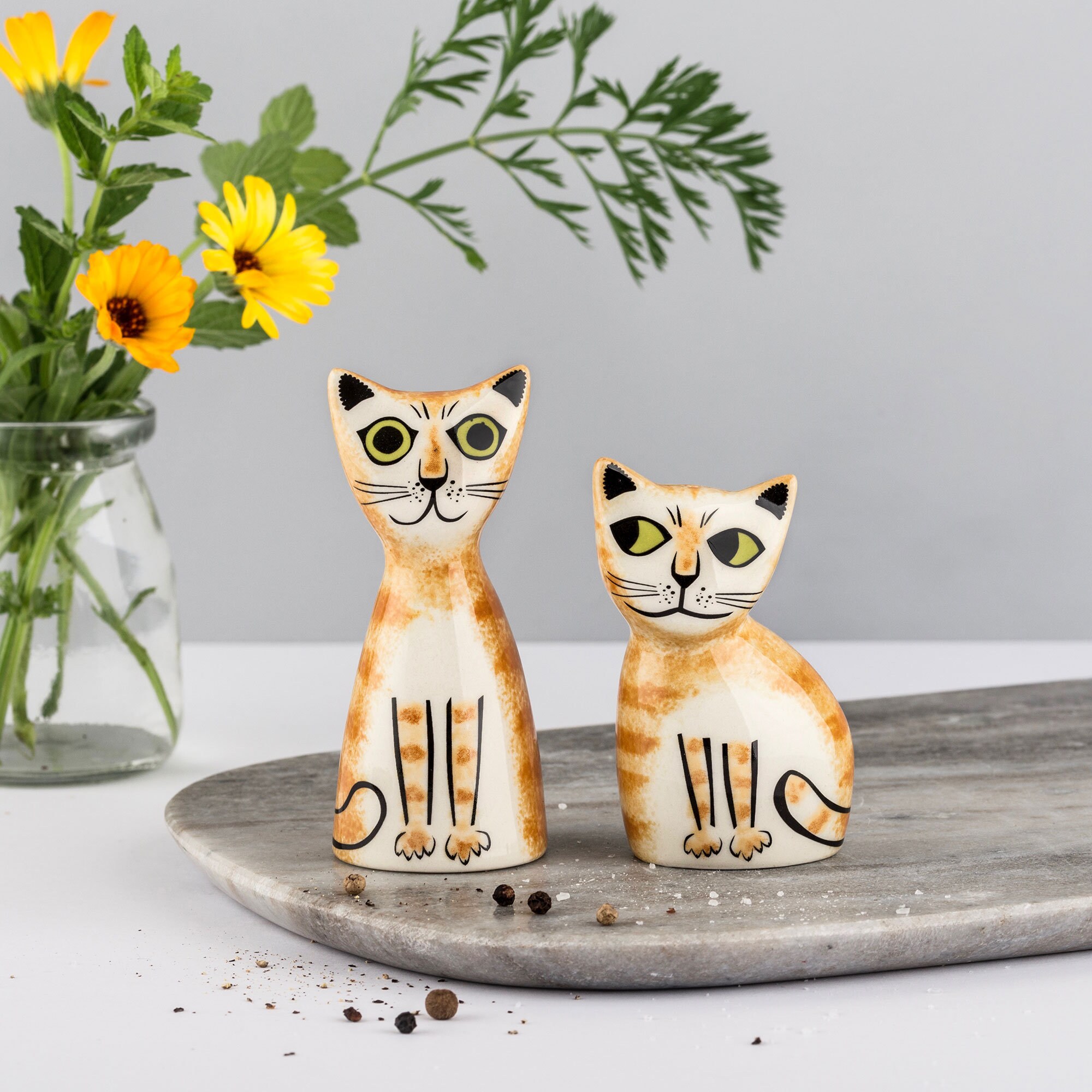 Handmade Cat Salt and Pepper Shakers Designed in UK by Hannah | Etsy