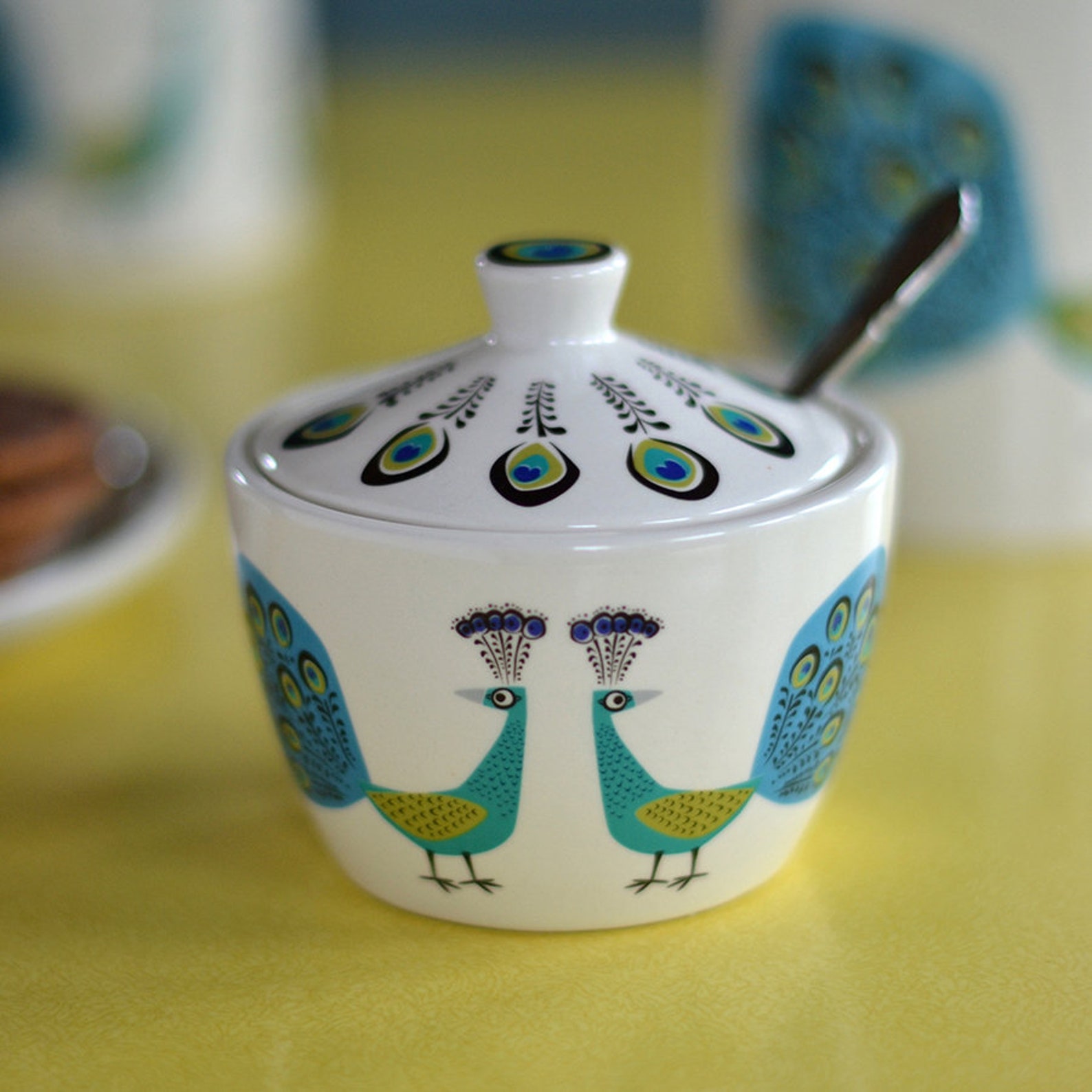 Handmade Ceramic Peacock Storage Pot With Lid Designed in the - Etsy UK