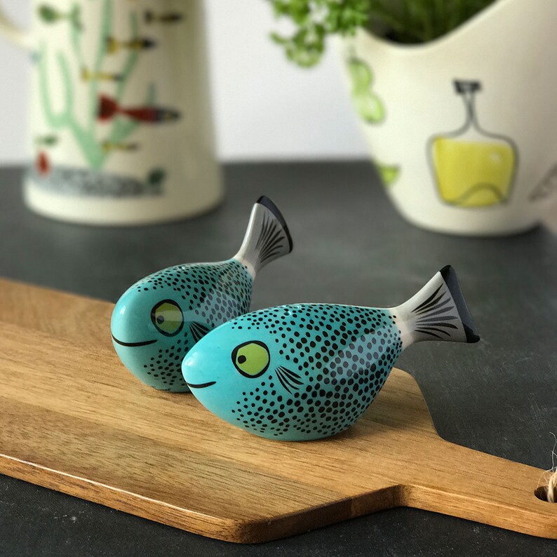 Handmade Ceramic Fish Salt and Pepper Shakers Retro Fish Salt - Etsy