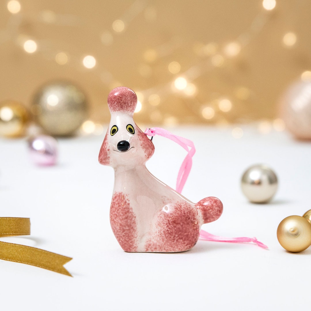 Handmade Ceramic Poodle Christmas Decoration Kitsch Pink - Etsy Canada