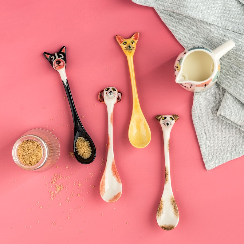 Handmade Ceramic Dog Spoons Designed by Hannah Turner Fun - Etsy UK