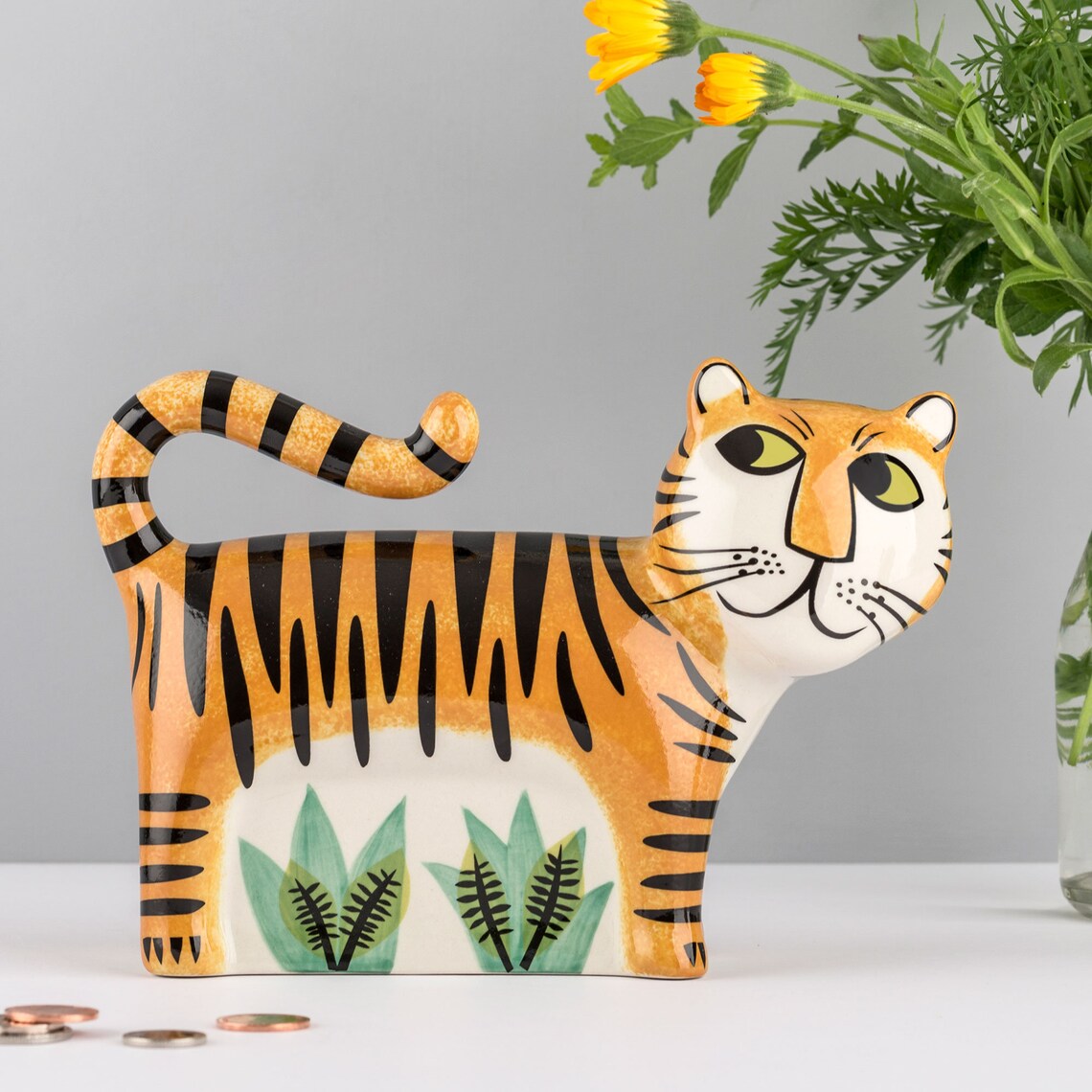 Handmade Ceramic Tiger Money Bank Helps Tiger Conservation | Etsy