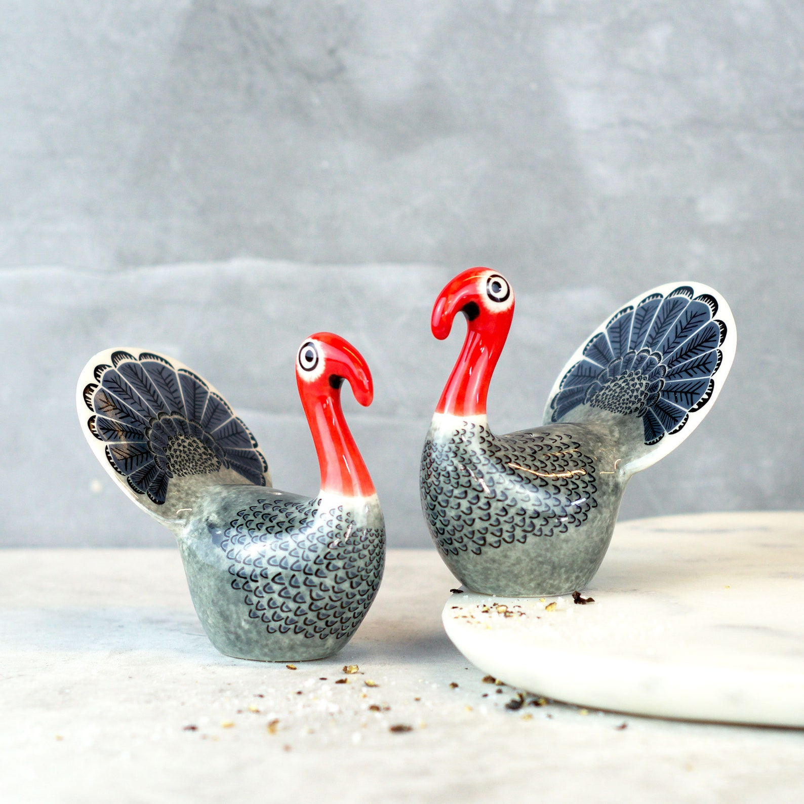 Handmade Ceramic Turkey Salt and Pepper Shakers Designed in - Etsy
