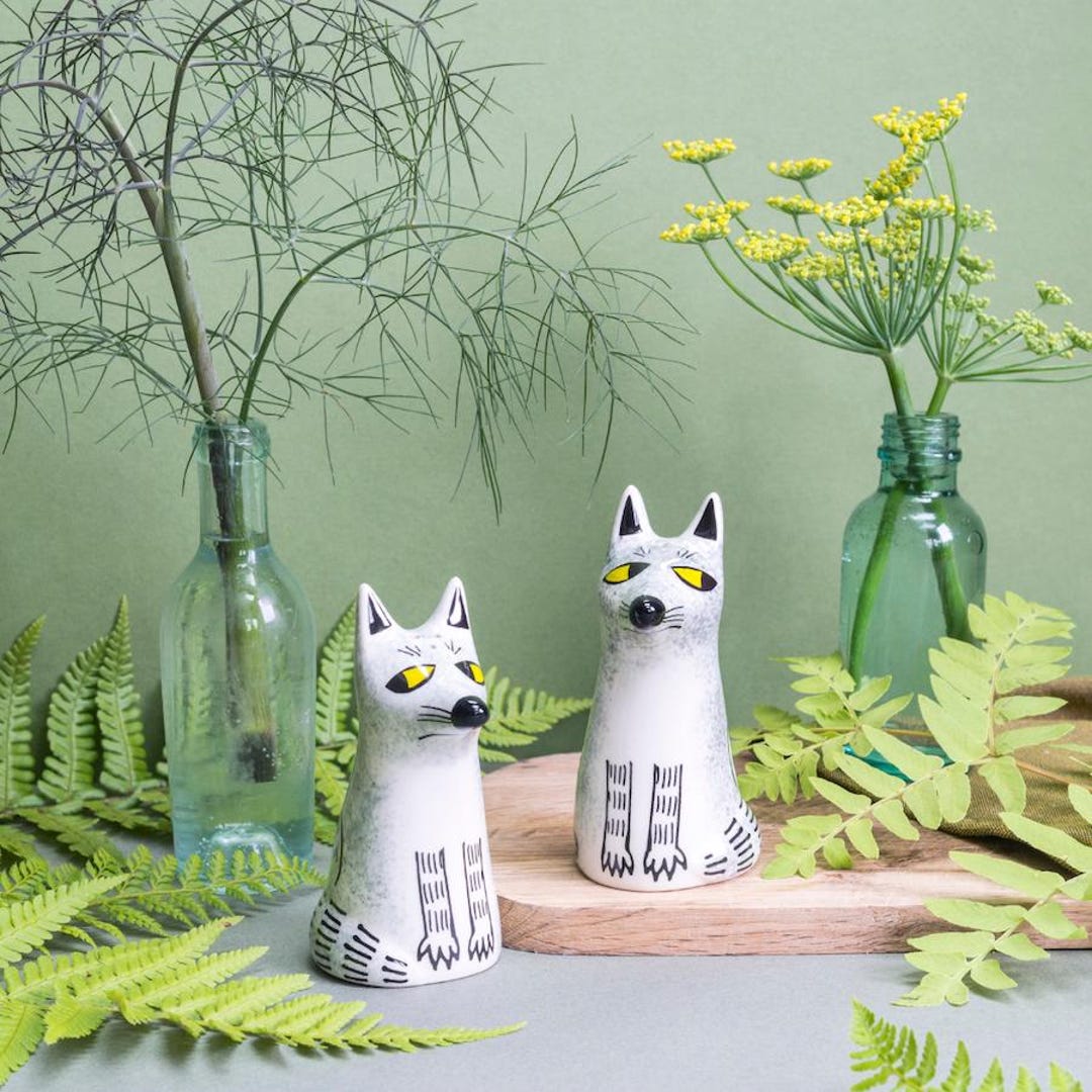 Handmade Ceramic Wolf Salt and Pepper Shakers by Hannah Turner, Pottery ...