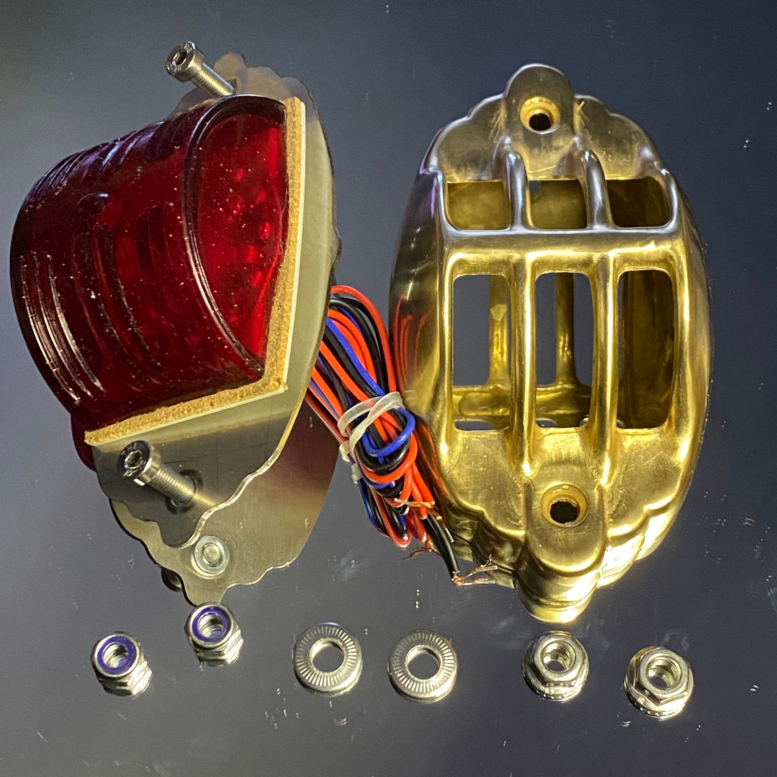 ELECTROLINE - NORJAY N5 (1940) Repro BRASS Intage Tail Light Custom ...