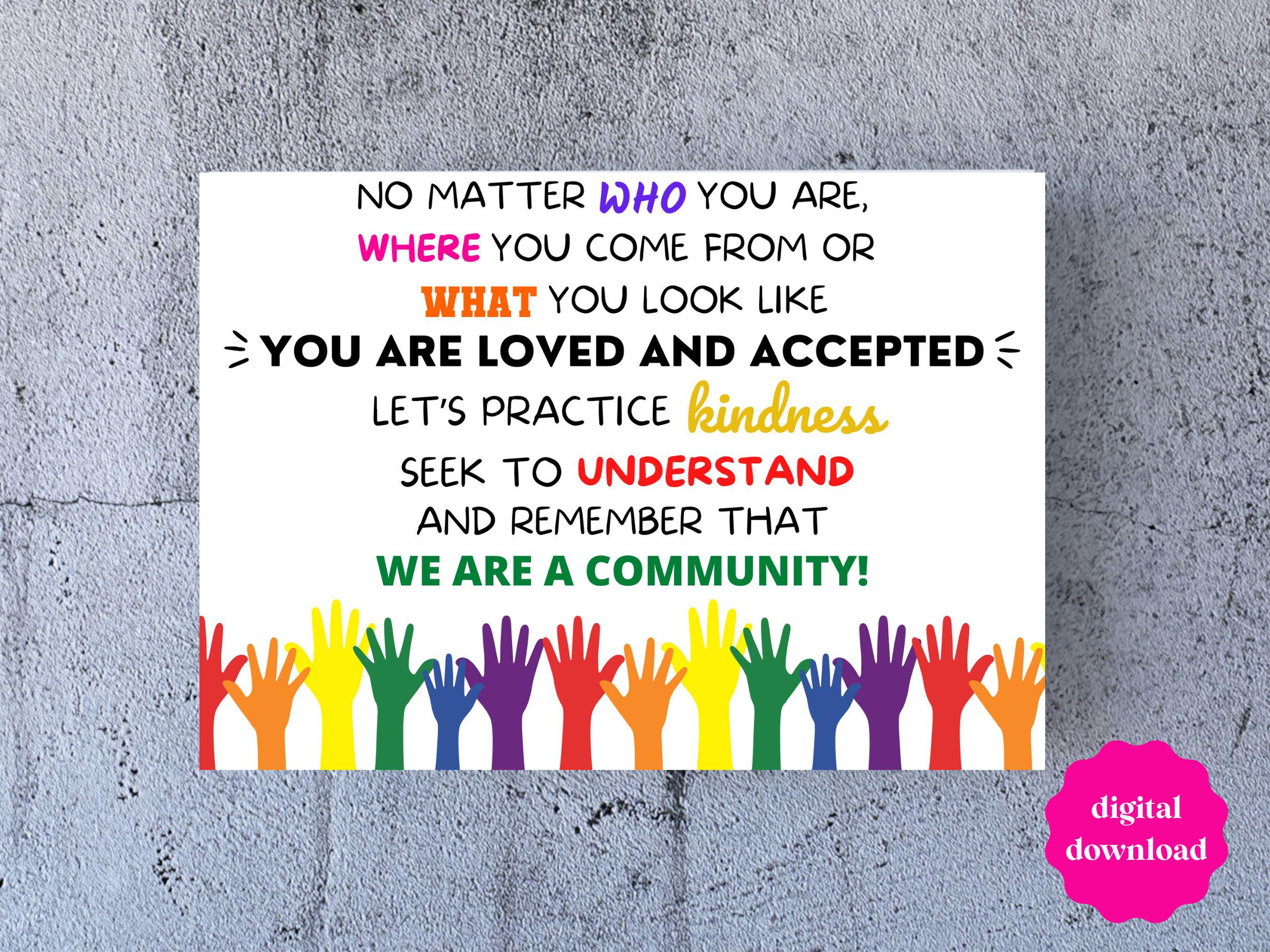We Are a Community Classroom Poster, Classroom Wall Art, Teacher ...