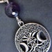 Triple Moon Pentagram Dark Amethyst Keyring - Etsy