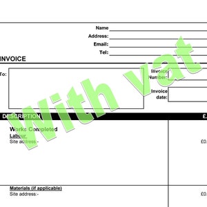 EXCEL CIS Invoice Template (with Vat) Download - Etsy