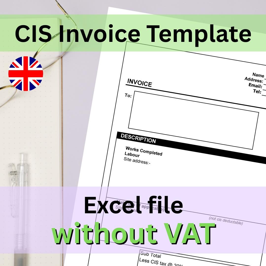 CIS Invoice Template (without Vat) - EXCEL File Instant Digital ...