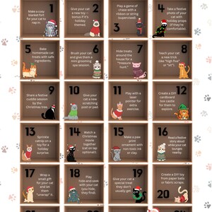 Printable Advent Calendar (cats) - Instant PDF Digital Download - Etsy