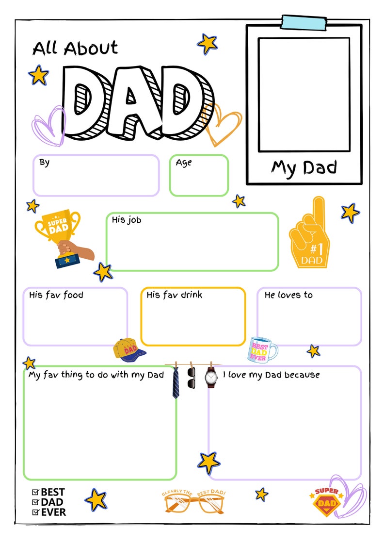 All About Dad - PDF Download - Etsy