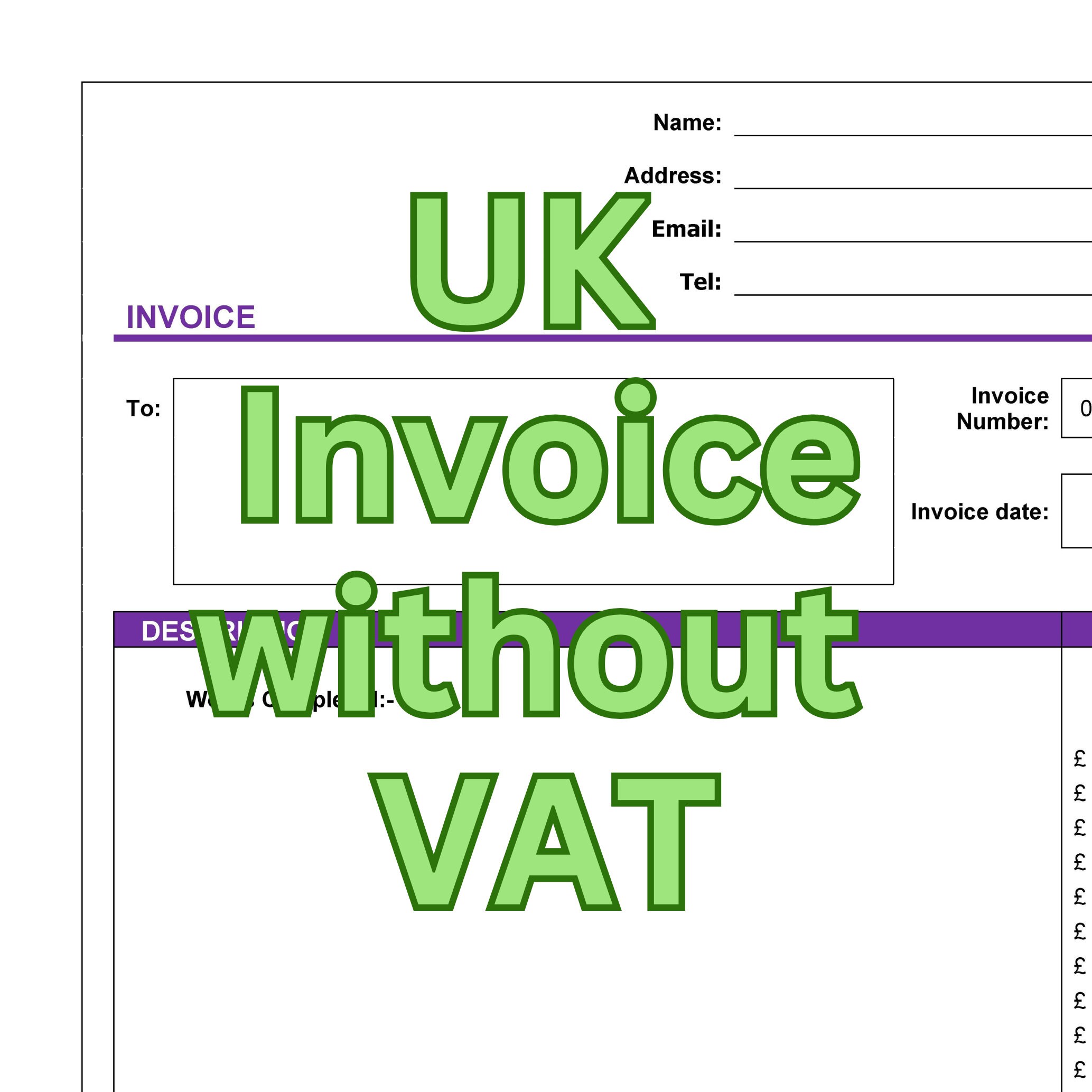 PDF Invoice Template (without Vat) Download - Etsy