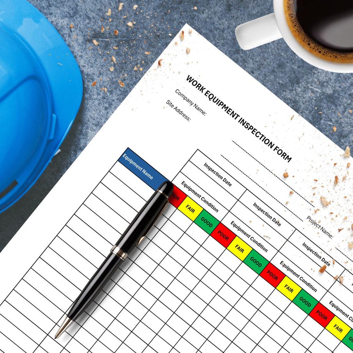 Work Equipment Inspection Checklist - EXCEL File Instant Digital ...