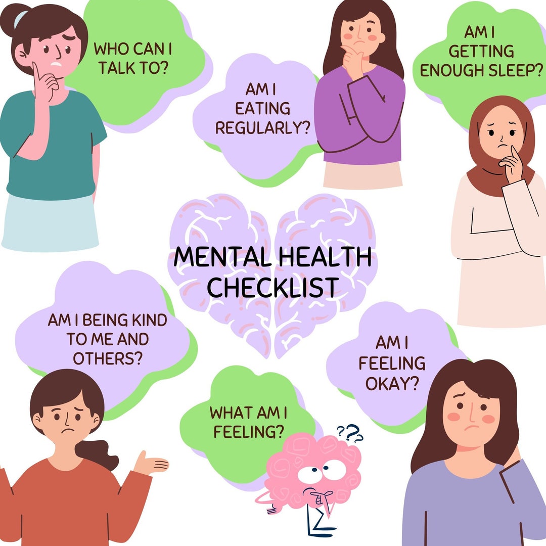 Mental Health Checklist-female-instagram Download - Etsy