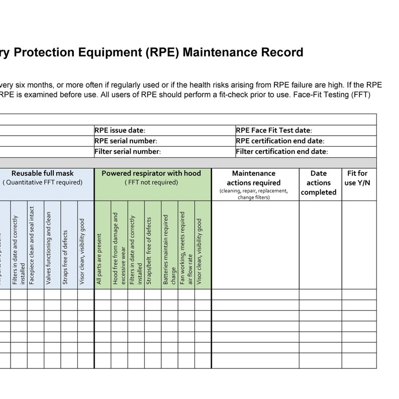 RPE Issue Form - PDF Digital Download - Etsy