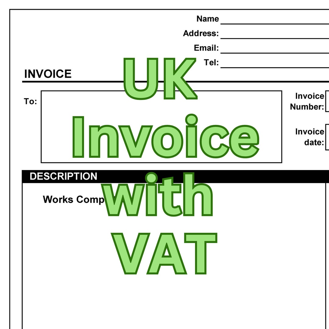 EXCEL Invoice Template (with Vat) - Etsy
