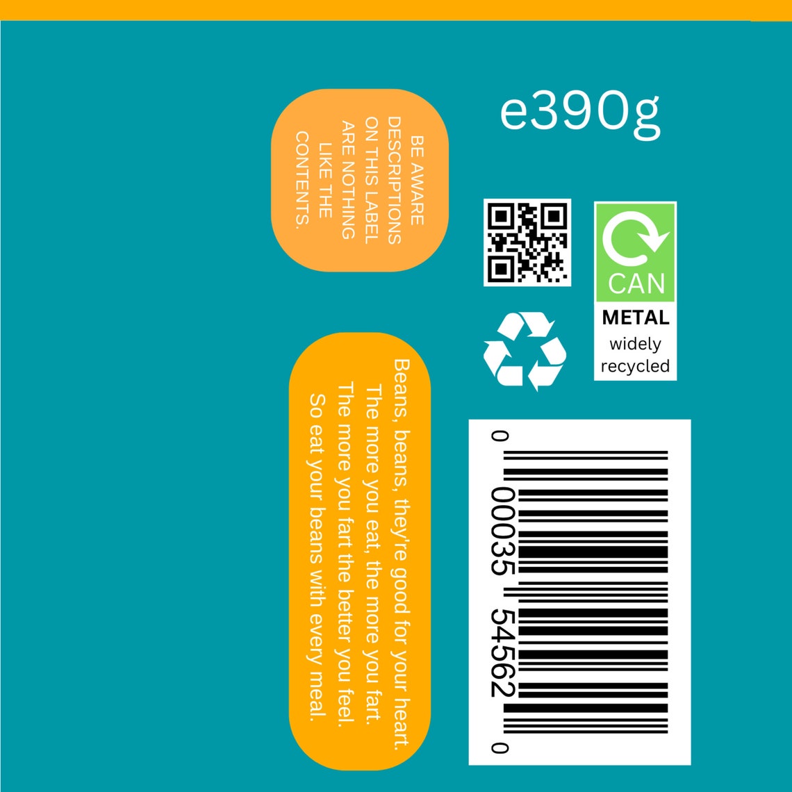 Baked Beans Can Label PDF Download - Etsy