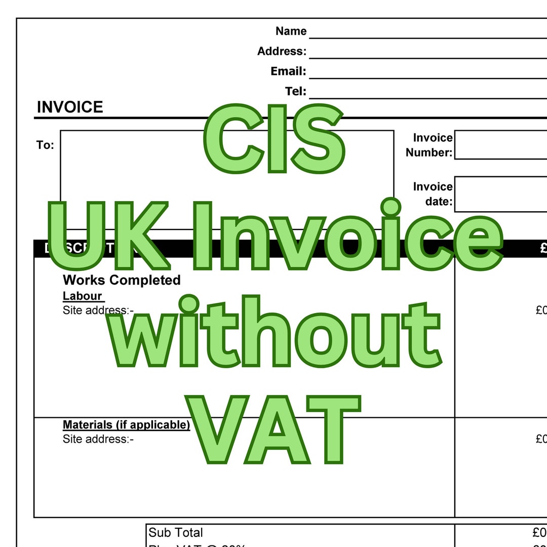 EXCEL CIS Invoice Template (without Vat) - Etsy