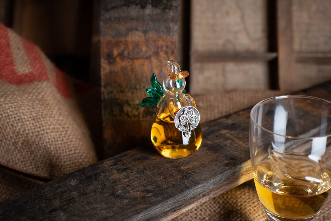 Irish WHISKEY FILLED ANGEL Glass Ornament With Shamrock Handmade in ...