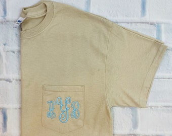 Monogram Pocket Tee - Etsy