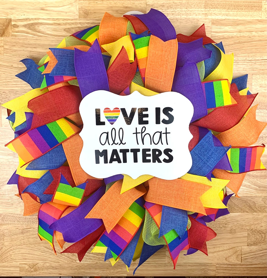 Rainbow Wreath, Pride Month Decor, LGBTQ Gay Pride Wreath, Rainbow ...
