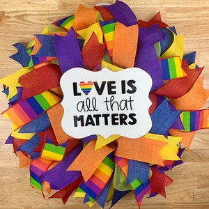 Rainbow Wreath, Pride Month Decor, LGBTQ Gay Pride Wreath, Rainbow ...