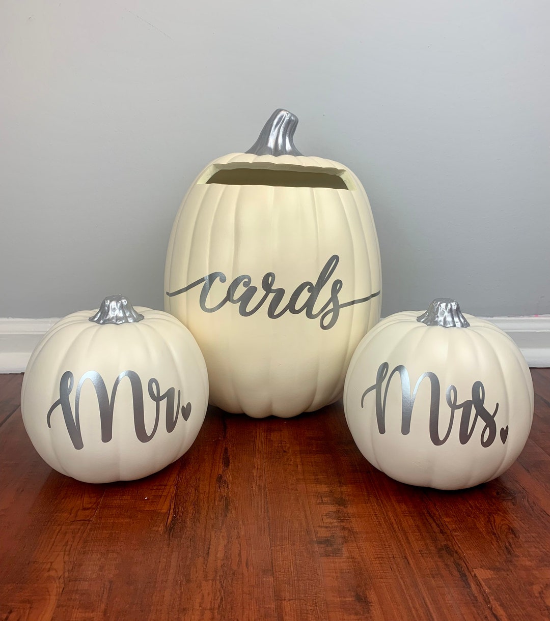 Fall Wedding Pumpkin Card Box Set, Silver Decor - Etsy