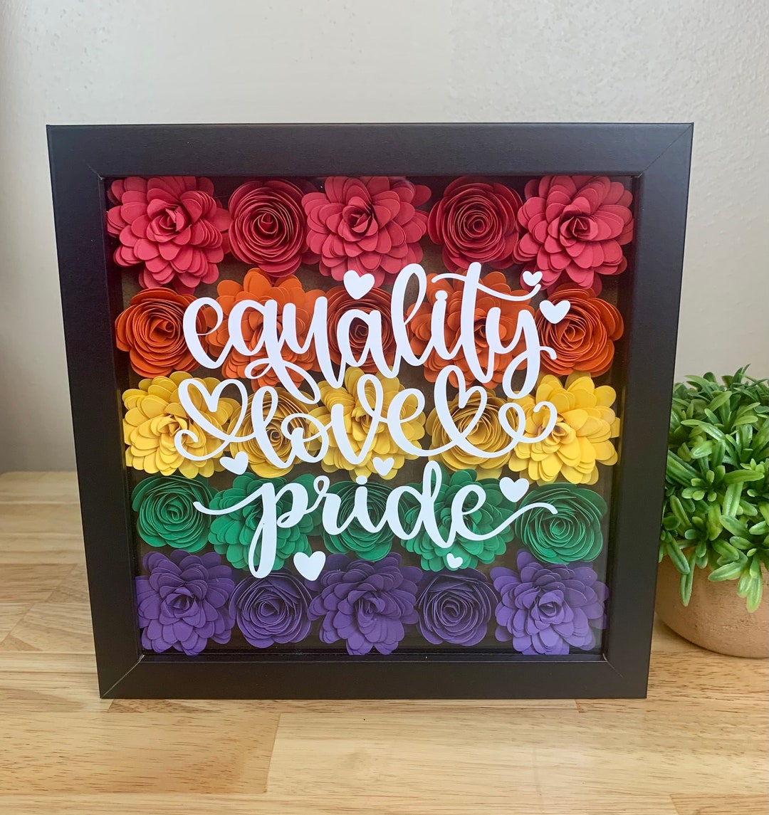 Rainbow Pride Flower Shadowbox, LGBTQ Equality Decor - Etsy