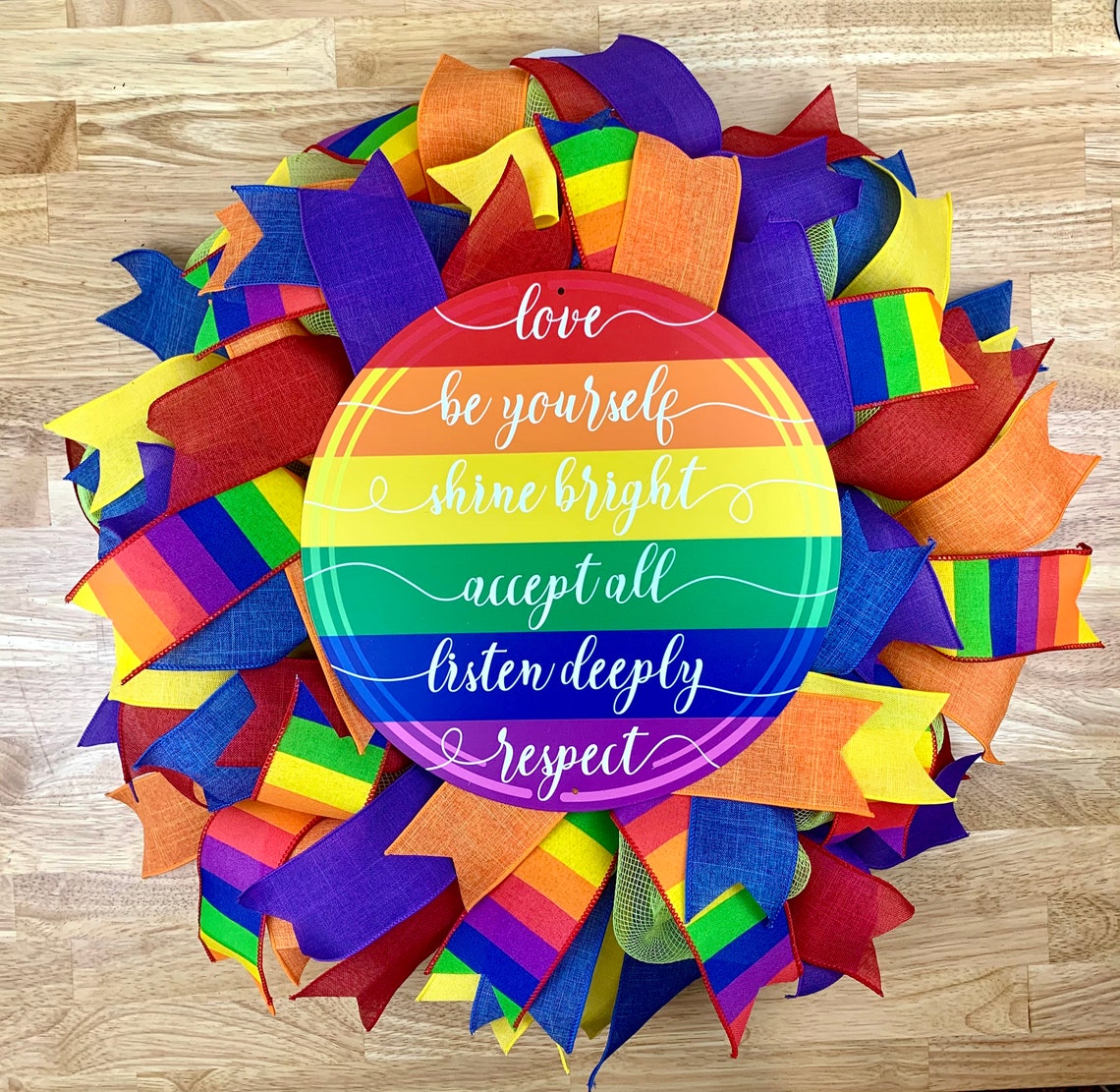 Rainbow Wreath Pride Month Decor LGBTQ Gay Pride Wreath | Etsy