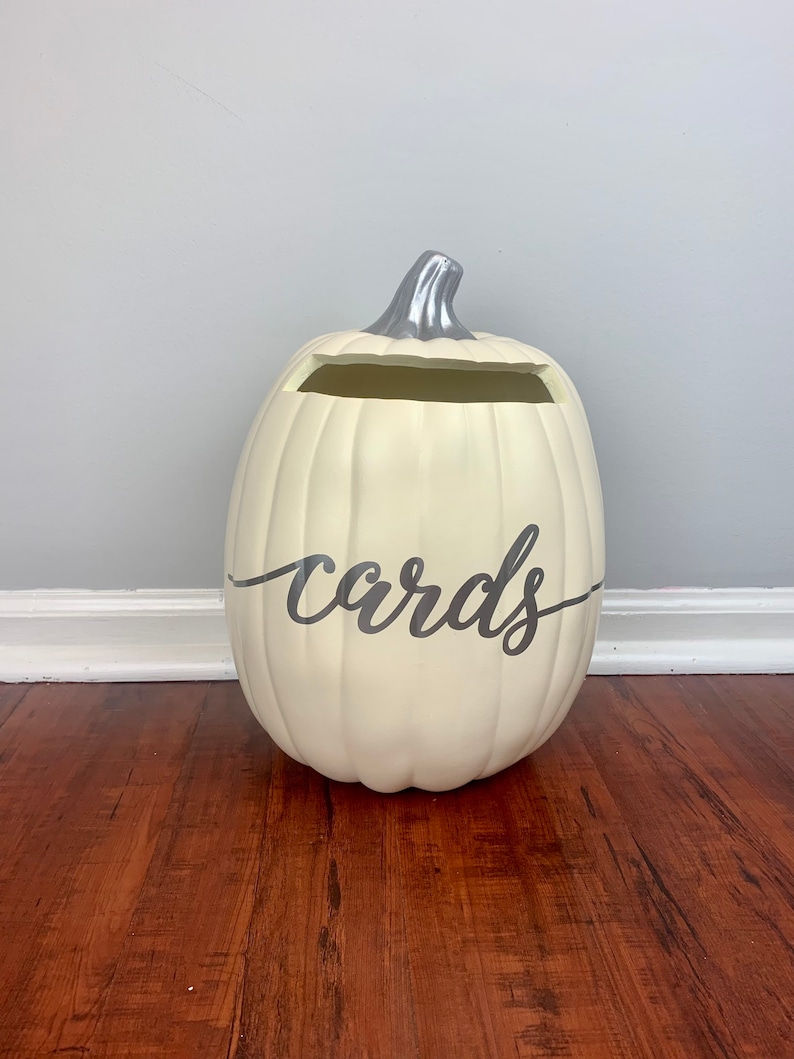 Fall Wedding Pumpkin Card Box, Cream & Gold Decor - Etsy