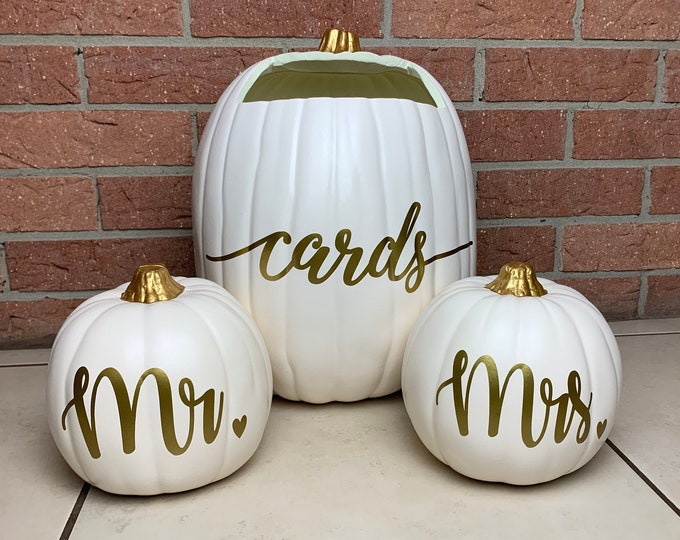 Fall Wedding Pumpkin Set, Pumpkin Wedding Card Box, Fall Pumpkin ...