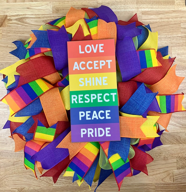 Rainbow Pride Wreath Pride Month Decor LGBTQ Gay Pride | Etsy