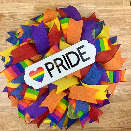Rainbow Wreath Pride Month Decor LGBTQ Gay Pride Wreath | Etsy