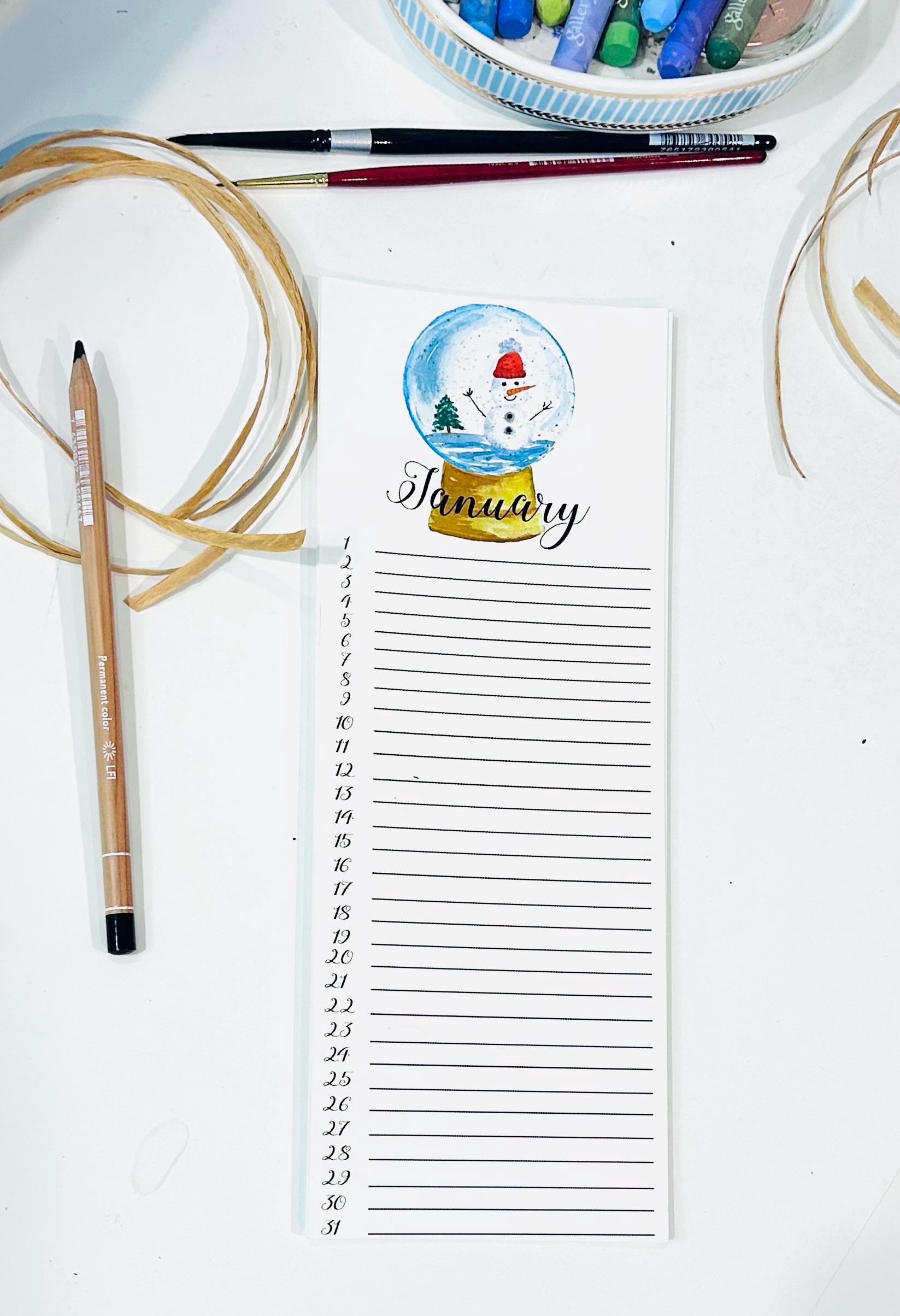 Perpetual Calendar, Watercolor and Oil Pastels, Reusable Celebration ...