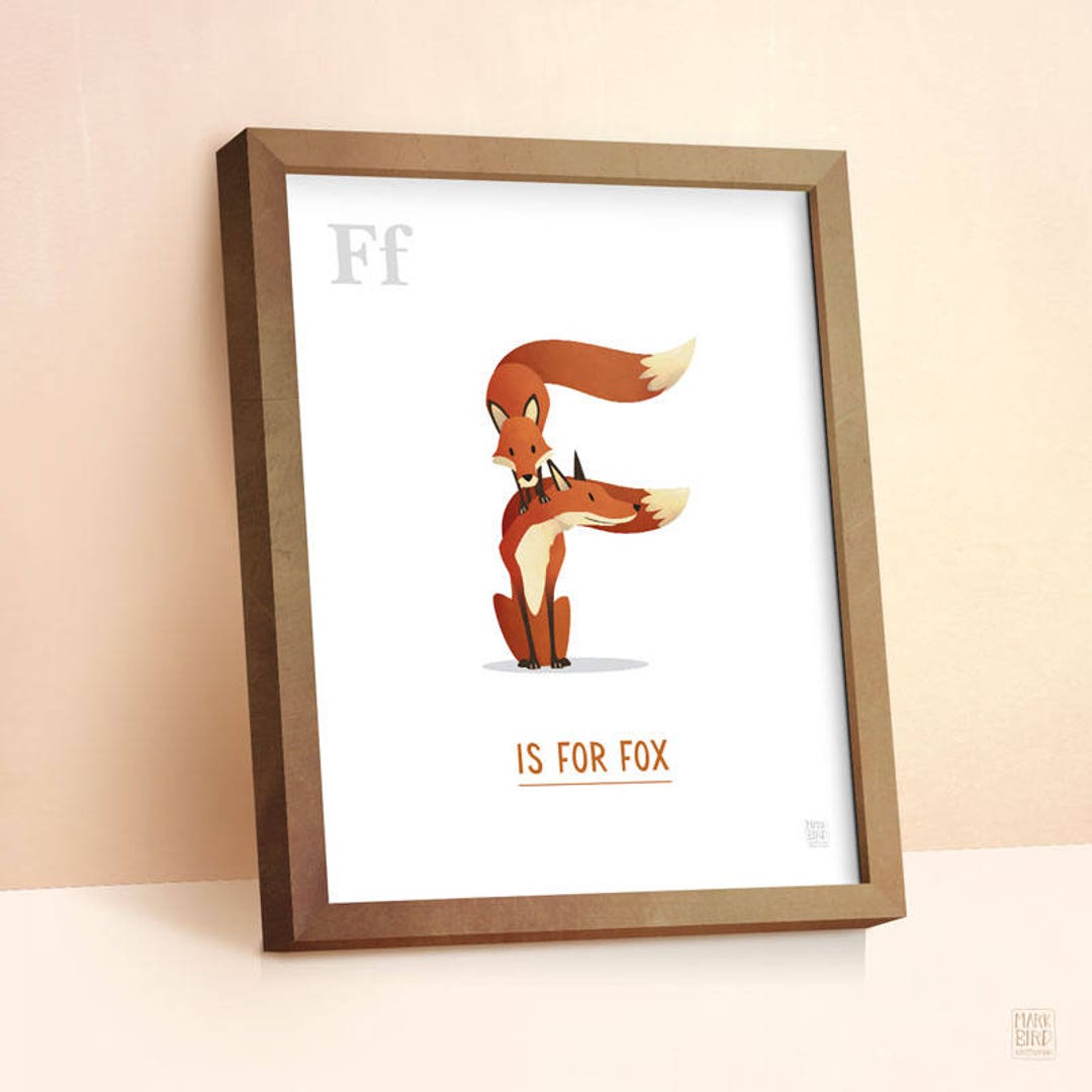 Fox Print Nursery Animal Print Alphabet Letters Alphabet Print ABC ...