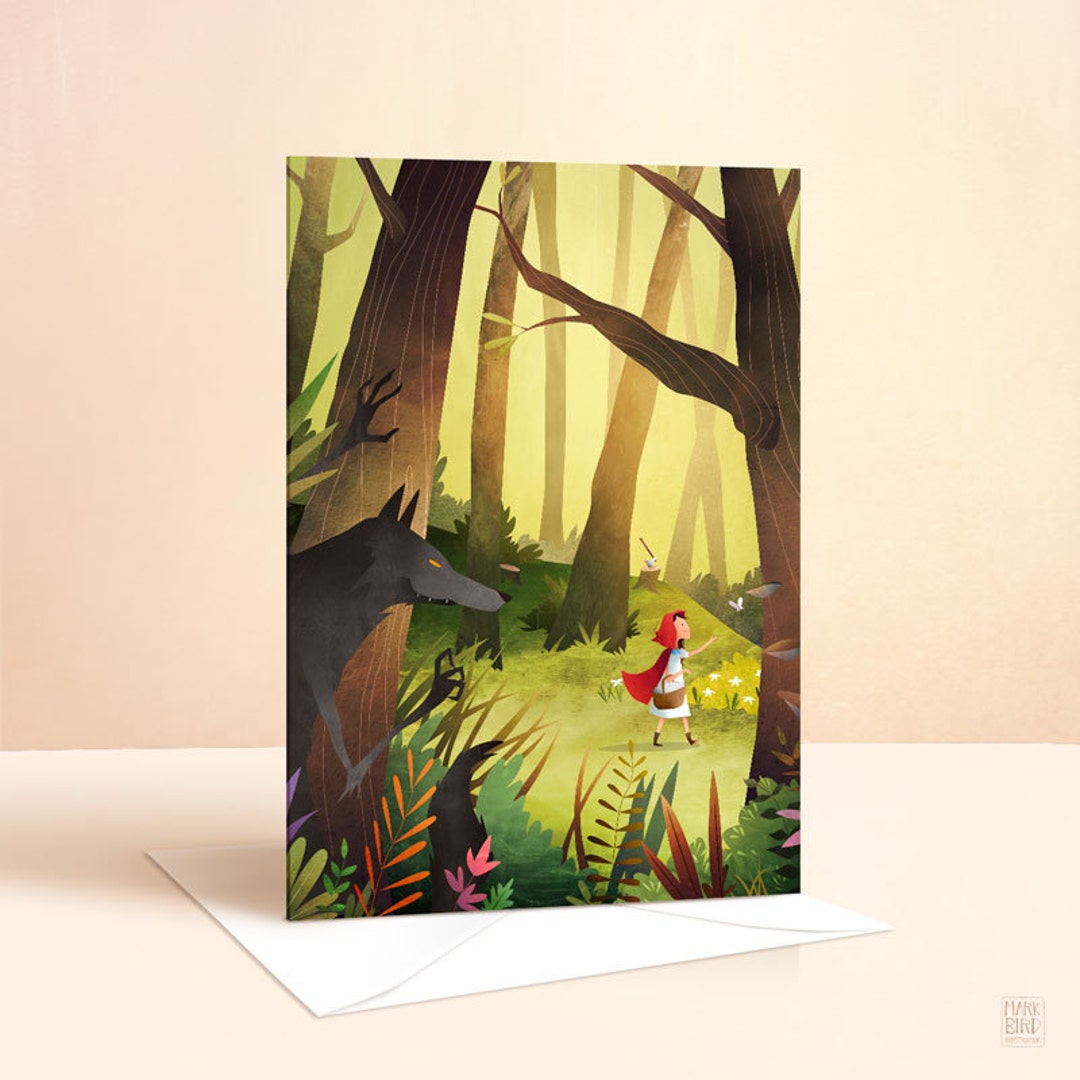Red Riding Hood Card Birthday Card Kids Birthday - Etsy