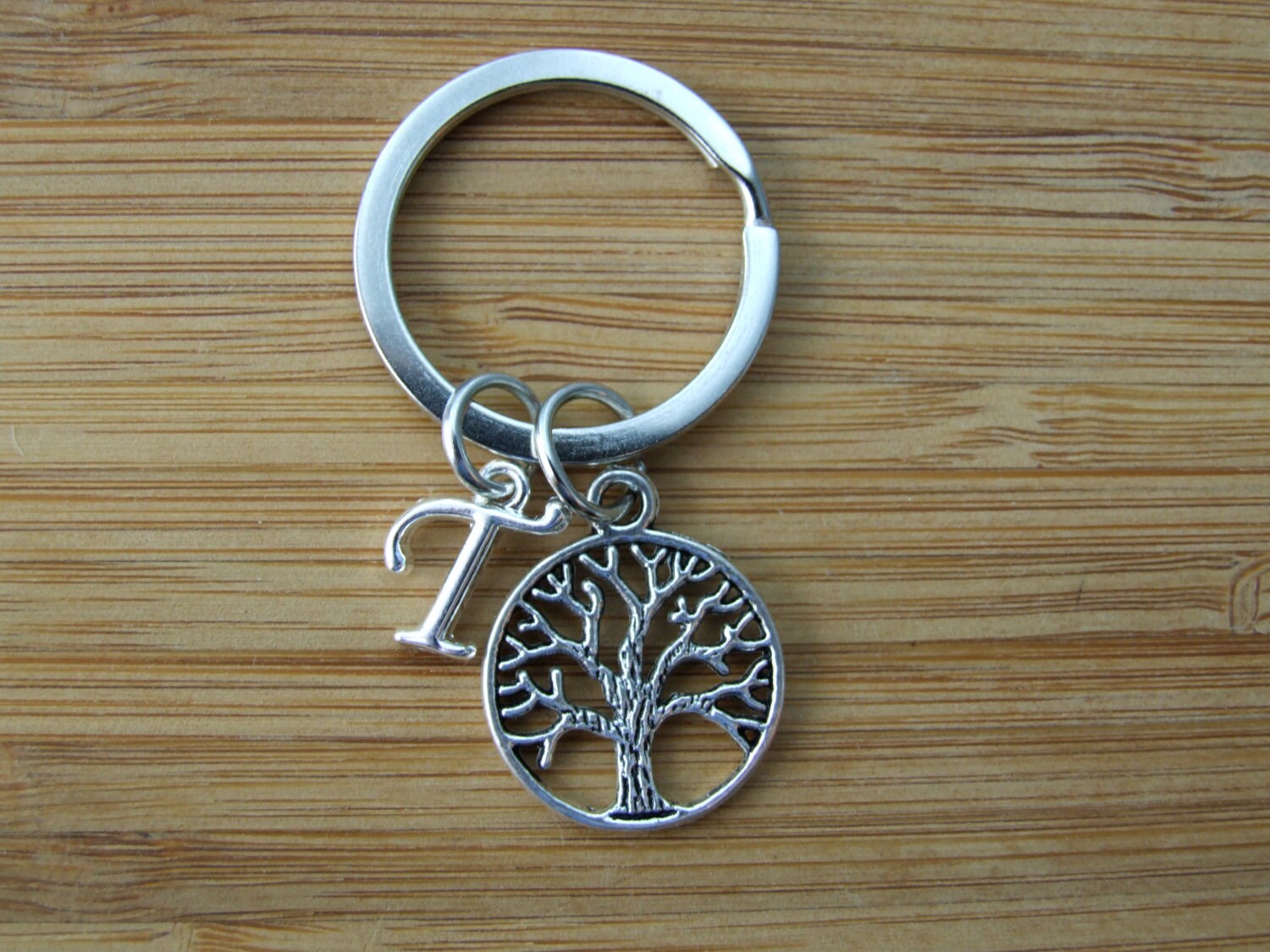 Tree Keychain Initial Keychain Family Tree Personalized - Etsy New Zealand