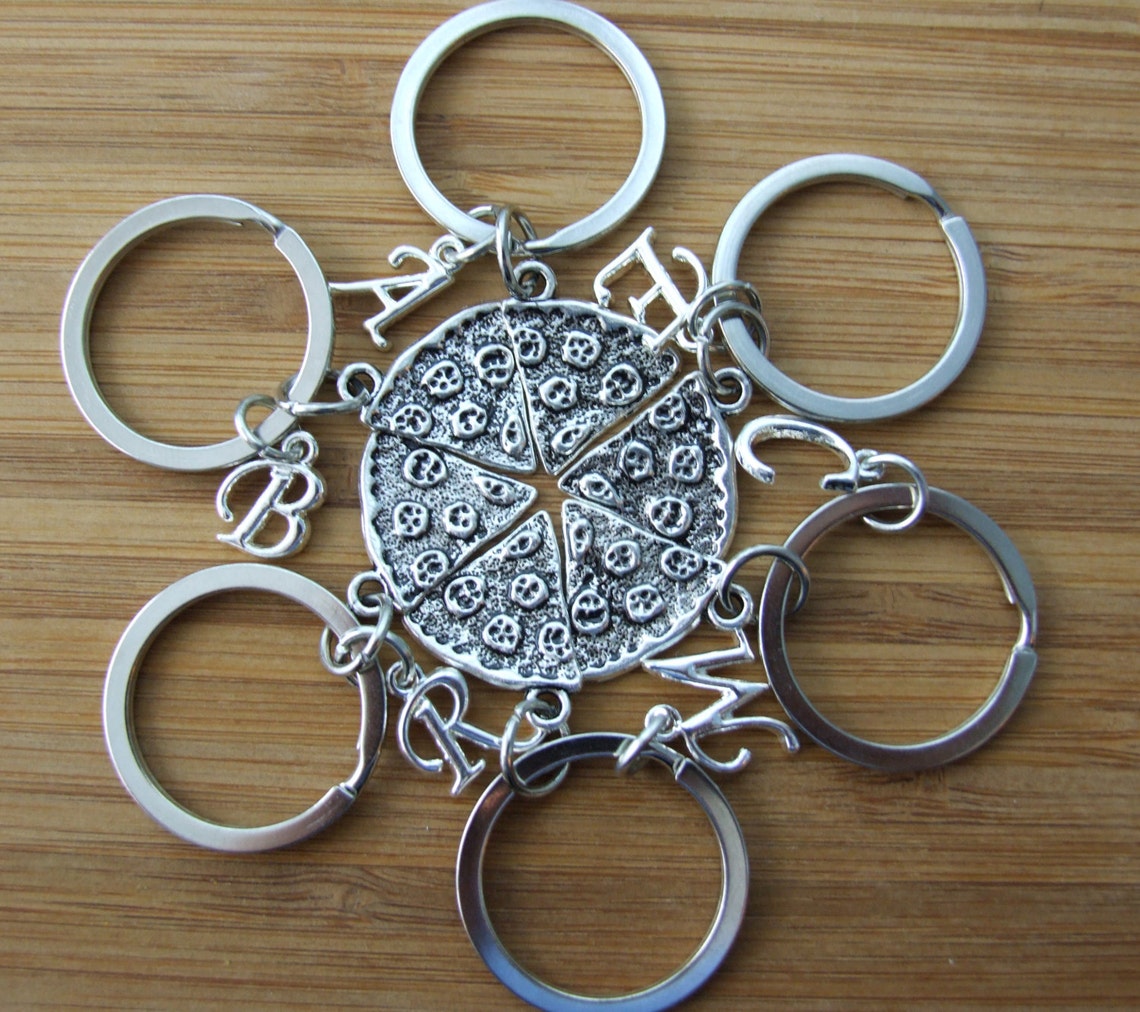 Pizza Slice Keychain, Personalized Friendship Keychain, Birthday Gift ...