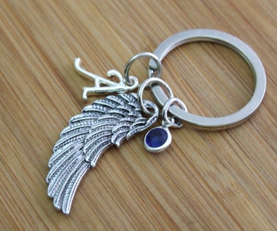 Angel Wing Key Chain Guardian Angel Key Chain Personalized | Etsy