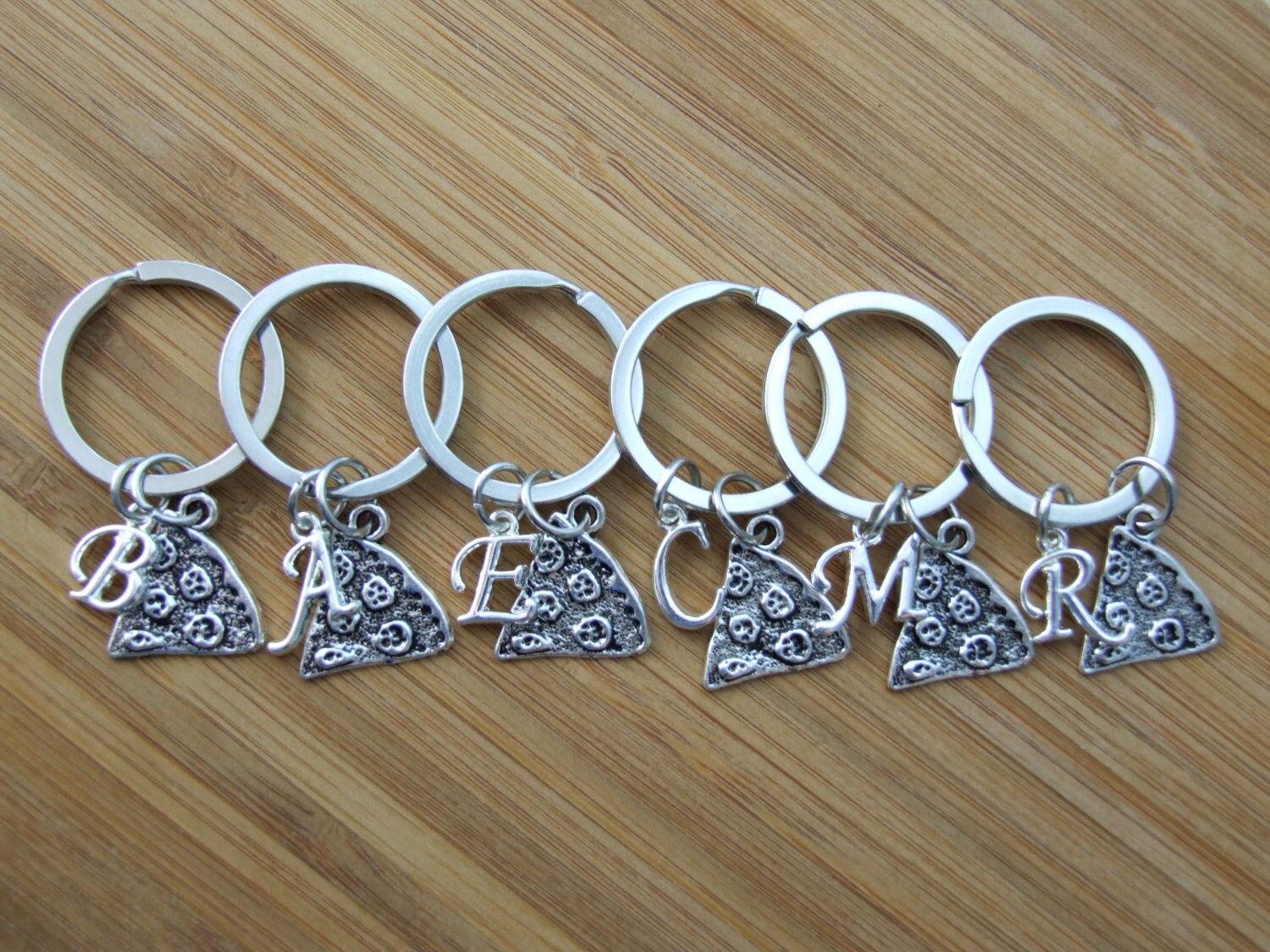 Pizza Slice Keychain, Personalized Friendship Keychain, Birthday Gift ...