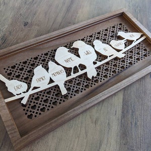 Birds Family Tree Wood Rattan Frame Fully Customized Gift - Etsy