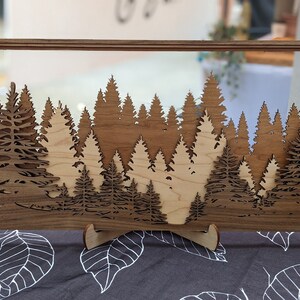 Layered Wood Forest Scene Wall Art - Made in Canada - Etsy