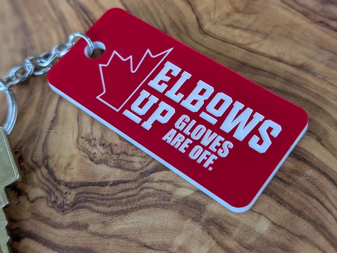 Elbows up Gloves off - Canada Keychain (made in Canada) - Etsy